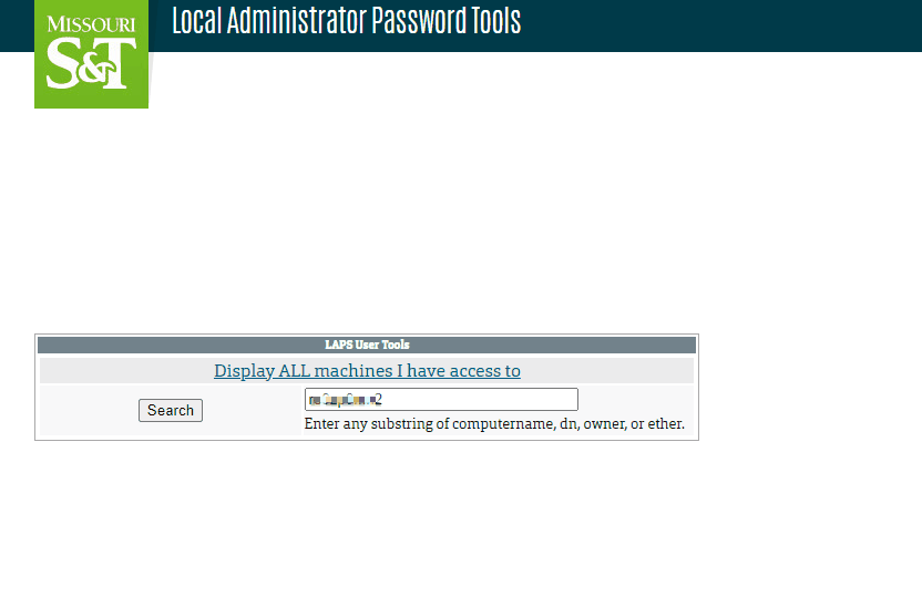 LAPS Usage – Information Technology | Missouri S&T